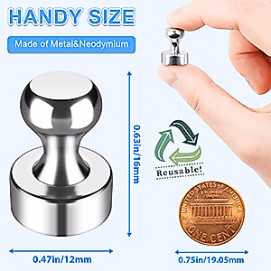 12Pcs Strong Magnets for Whiteboard, Fridge Magnets Adults, Refrigerator Magnets, Magnets Fridge, Small Strong Magnets for Kitchen, Office, Classroom, Locker