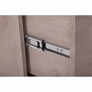 Bush Furniture Key West 54W Computer Desk with 2 Drawer Lateral File Cabinet and 5 Shelf Bookcase in Washed Gray