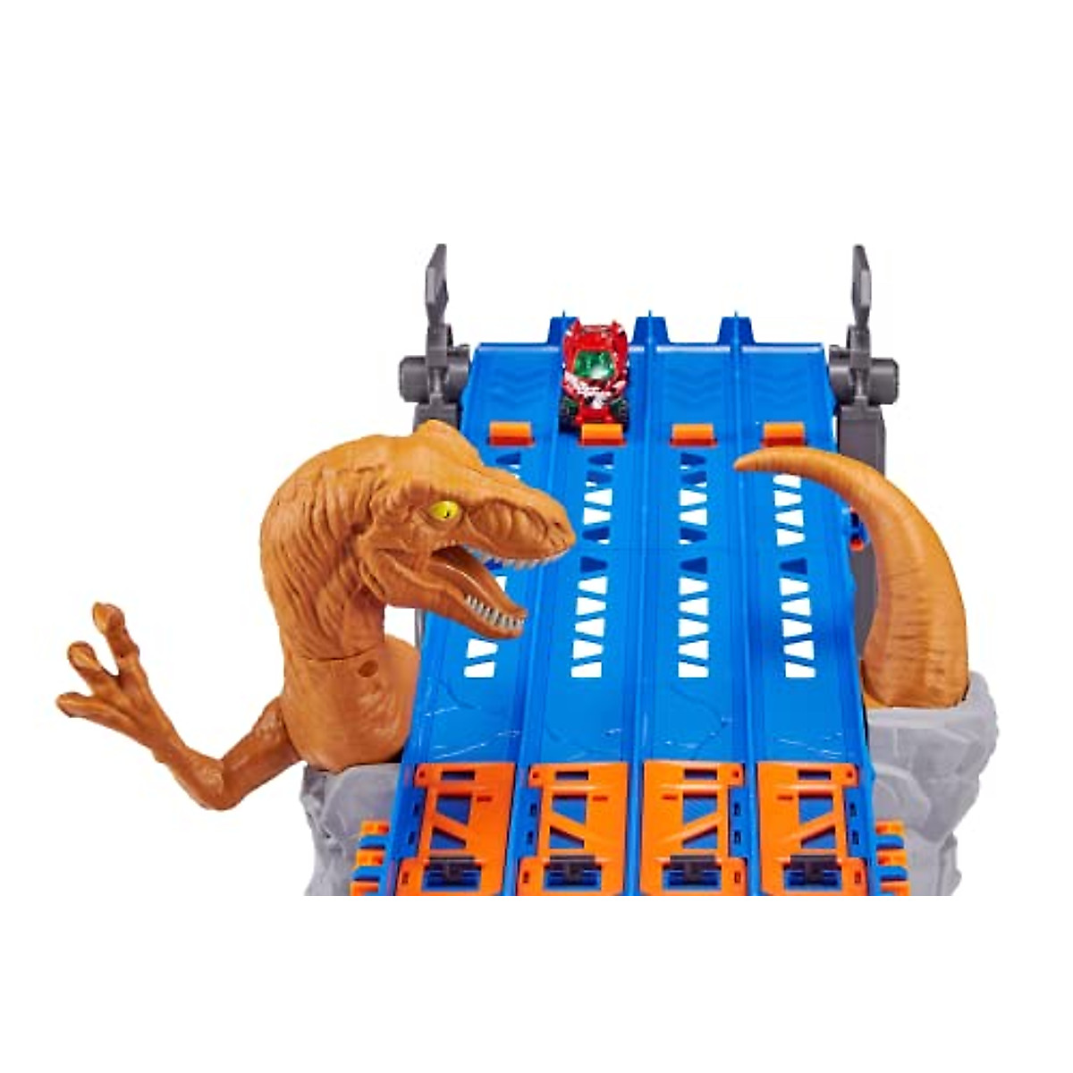 Metal Machines 4-Lane Raptor Attack Track Set Playset with Mini Racing Car by ZURU Cars Play Set Compatible with Other Brands
