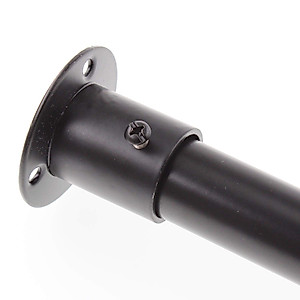 Shower Curtain Rod Holder,ULIFESTAR Closet Rod Brackets Heavy Duty Stainless Steel Pipe Pole Flange Socket Wardrobe Bracket End Supports,Easy Installation Quick Removal Black (Diameter 32mm/1.26‘’)