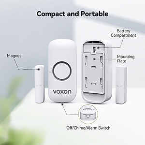 Door Alarms for Kids Safety, VOXON Window Alarm Door Alarm for Home Security Personal Security Window Alarms Sensor Burglar Door Alarm for Pool, Cars, Sheds, Caravans DIY Kit Pack of 2