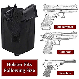 Accmor Ankle Holster for Concealed Carry, Elastic Deep Concealment Leg Holsters with Magazine Pocket/Pouch for Men and Women, Right & Left Hand Draw