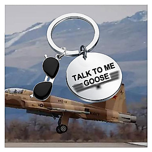 Funny Pilot Gift Flight Crew Gift Talk To Me Goose Keychain（Talk To Me k