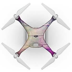 Design Skinz Design Skinz Pink & Blue Grunge Wood Planks Full-Body Wrap Decal Skin-Kit Compatible with The Drone DJI Spark