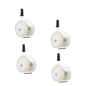 Baby Walker Wheels Replacement Parts, 2'' Plastic Rubber Wheels Casters, Removable, Safe for All Floors,Set of 4 (White)