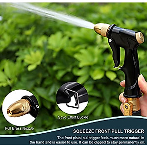 ESOW Garden Hose Nozzle, 100% Heavy Duty Metal Spray Gun with Full Brass Nozzle, High Pressure Watering Nozzle, Adjustable Spray Water Flow for Watering Plants, Showering Pet, Washing Car, Cleaning