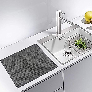 Nuscen Microfiber Dish Drying Mat Super Absorbent,(Set of 2) Fast-Drying Dish Mat,Foldable Sink Mat 15.4" x 9.8" Dish Drying Pad for Kitchen Counter Machine Washable 50x38cm