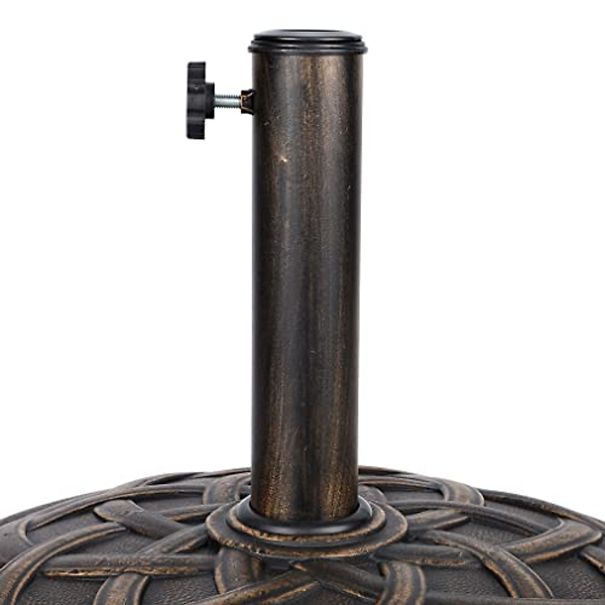 Blissun 26.5 lbs Patio Umbrella Base, Market Umbrella Base Stand for Patio, Garden, Lawn, Bronze, B-012A