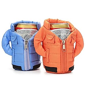 Beverage Jacket Can Cover Drink Insulated Coolers For 12oz 2Pcs Fun Gifts for Family and Fiends