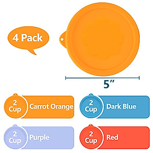 LUVCOSY 2 Cup Silicone Replacement Lids Storage Cover for Pyrex 7200-PC Glass Bowls (Container not Included) 4 Pack Microwave, Dishwasher and Freezer Safe