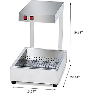 Electric Food Heat Lamp, tainless Steel Commercial Warmer, Buffet Fries Warming Dump Station, for Chips Churros Fried Food, Suitable for Restaurants, canteens, Kitchens, supermarkets, Bakeries
