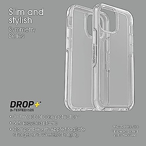 OtterBox iPhone 13 Mini & iPhone 12 Mini (Only) - Symmetry Clear Series Case - Clear - Ultra-Sleek - Wireless Charging Compatible - Raised Edges Protect Camera & Screen - Non-Retail Packaging