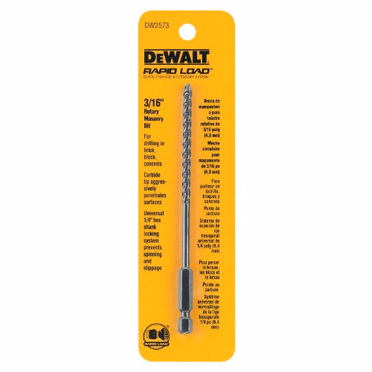 DEWALT DW2573 3/16-Inch Rotary Masonry Bit