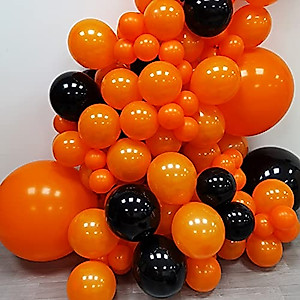MOXMAY Orange Black Balloon Garland 163 Pcs 18In 12In 10In 5In Latex Balloons Arch Kit for Halloween Baby Shower Bridal Shower Birthday Party Decors (Orange Black)