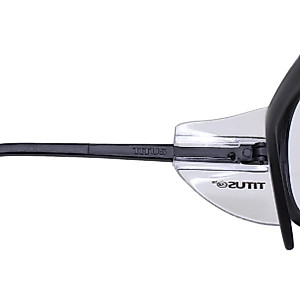 TITUS G35 Retro Aviator Z87 Sunglasses Eye Protection w/Side Shield Motorcycle Shooting DOT ANSI CE Approved Safety Glasses (Vermillion)