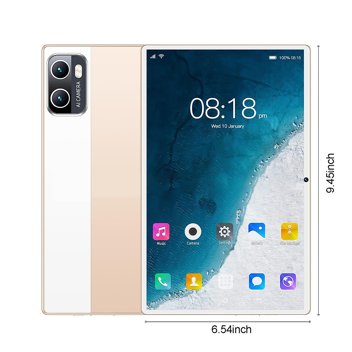 High Configuration 2+16G All Netcom 10.1-inch Android Tablet Computer 10 Core IPS High-Definition Ultra-Thin WiFi Bluetooth Voice Call Game Office Tablet, Gift for Family