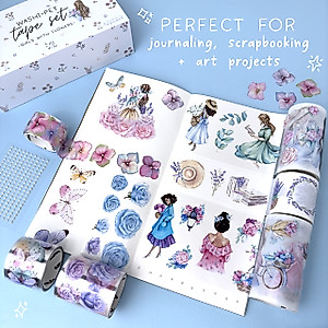 Fayware Aesthetic Washi Tape Set - 6 PET & Washi Tapes for Journaling, Scrapbooking Supplies, Bullet Journals, Planner, Arts & Crafts. Use as Stickers