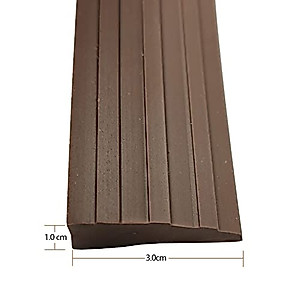 1cm Rise Non Slip Solid Rubber Portable Sill Scooters Ramp,In & Outdoor Doorway Threshold Ramps for Wheelchair,Home Entry.Bathroom Floor Tile threshold Transition Strip,Edge Trim Reducer Molding Brown
