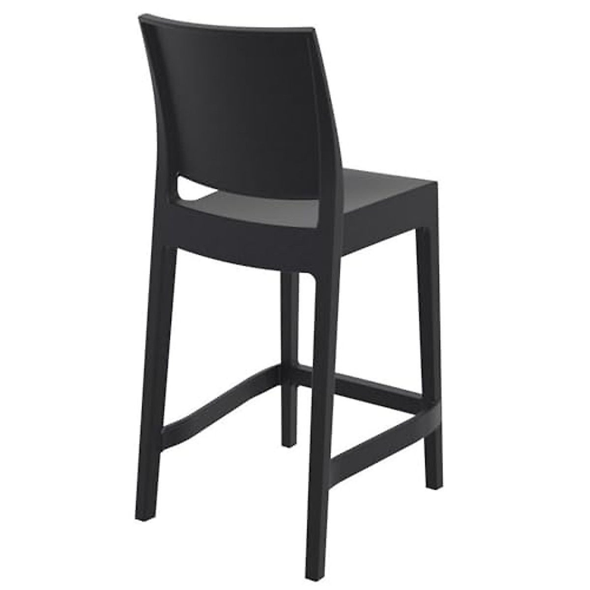 Home Square Resin 25.6" Counter Stool in Black - Set of 2