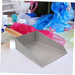 COOLHIYA 1pc Kitchen Table Dustpan Desk Cleaner Dustpan Aluminum Pan Commercial Desktop Household Cleaner Duster Dustpan Long Handle Dusting Pan Desk for Car Silver Stainless Steel
