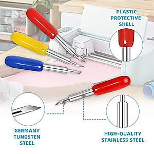 60PCS Replacement Blades for Cricut Cut Blades Explore Air 2/Air 3/Maker 3/ for Explore Cricut Cutting Replacement Blades Compatible with Cricut 10 30° Fine Point 40 45° Standard 10 60° Deep Point