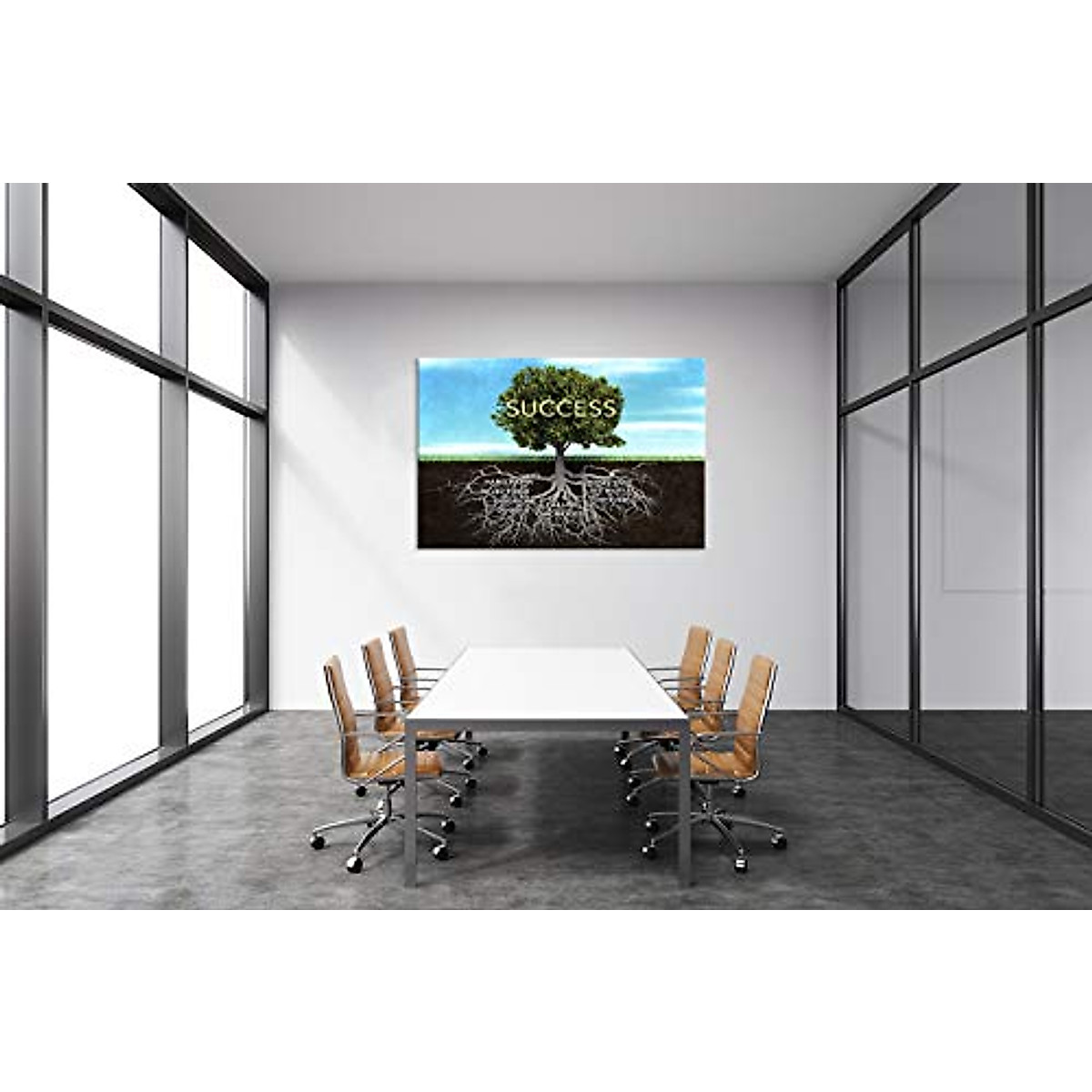 VIIVEI Success Tree Motivational Canvas Wall Art Inspiring Inspirational Entrepreneur Quotes Print Poster Painting Modern Success Quotes Wall Decoration for Home Office Classroom Framed Ready to Hang