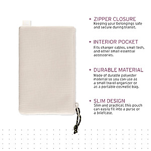 URBAN ARMOR GEAR [U] by UAG Mouve Accessory Pouch Travel Cosmetic Bag for Makeup Brushes, Lipstick, Electronics, Ear Buds, & Toiletries Small Kit Organizer with Zipper, Marshmallow