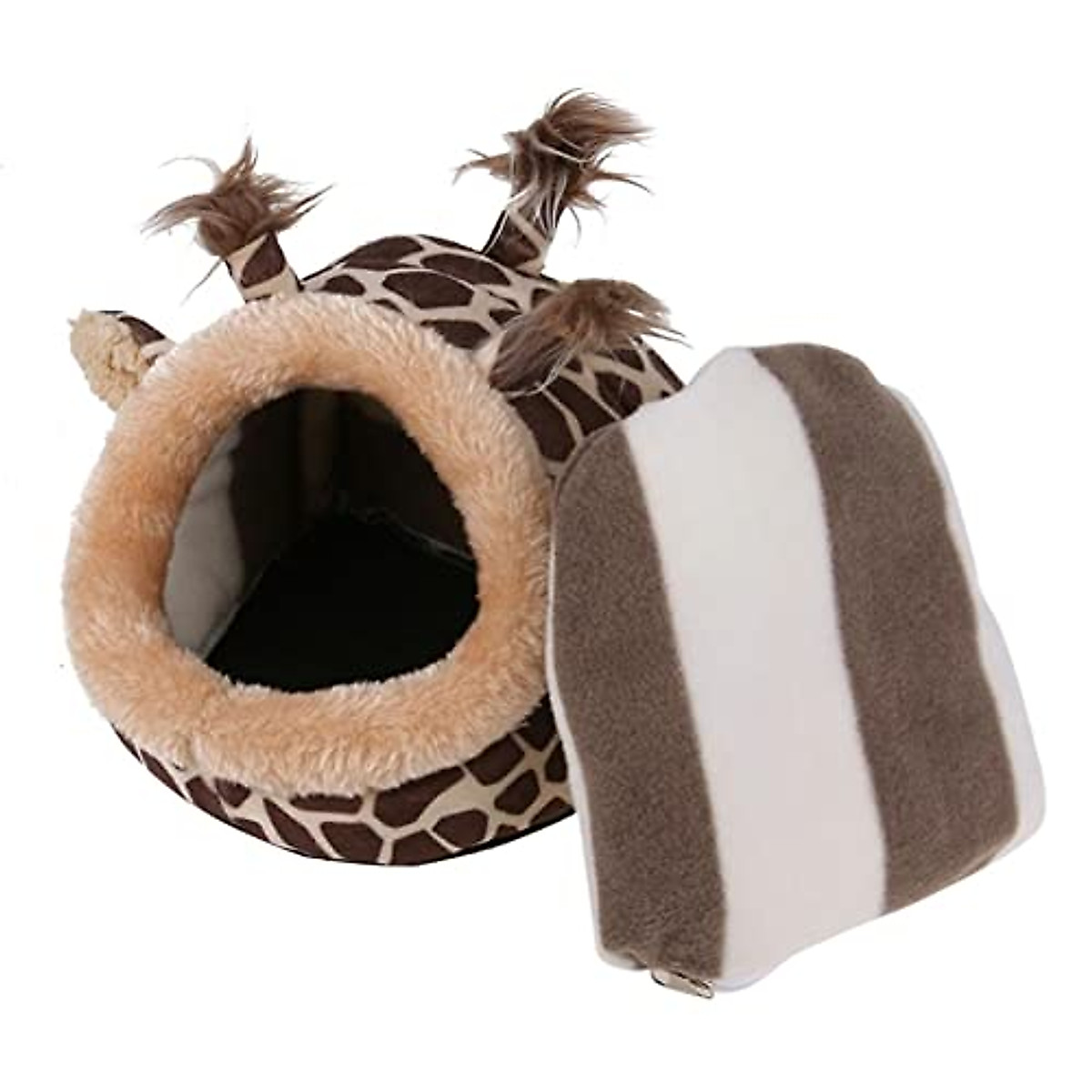 elegantstunning Pet Mini Cotton Nest,Cute Animal Shape Winter Warm Bed House Pet Accessories for Hamster Rabbit Guinea Pig L