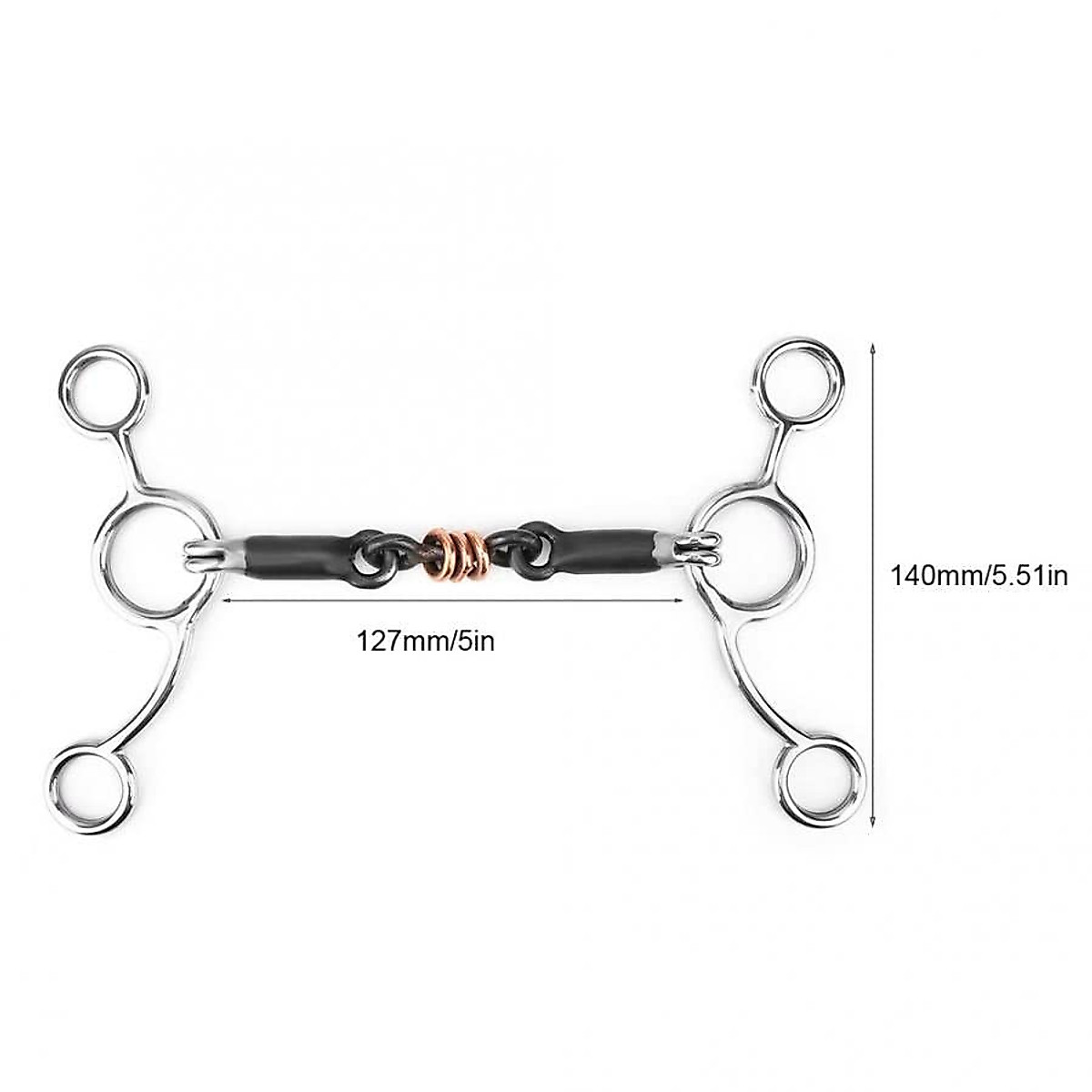 N/A Horse Chew Stainless Steel Armature and Black Steel Armature Ring Whistle Drill Outdoor Equestrian Protection Accessories