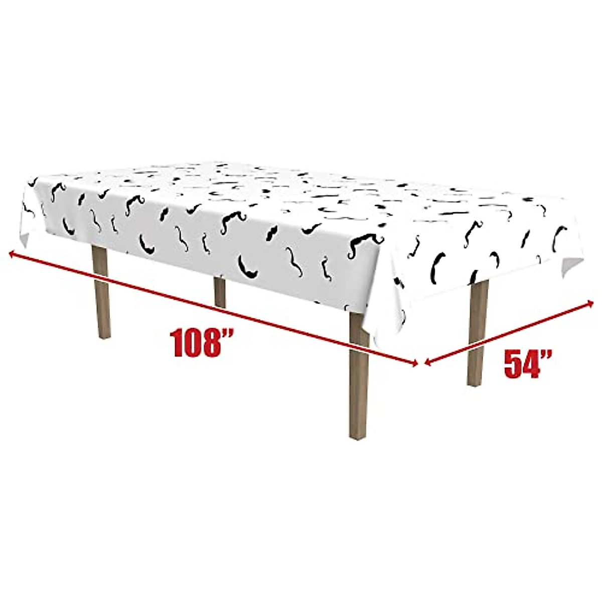 Beistle Moustache Tablecover, 54 by 108-Inch