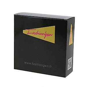 FASHIONGEN - Women genuine Italian leather belt LUNA, Made in France - Silver, 85 cm (33 in) / Waist size 31 to 32