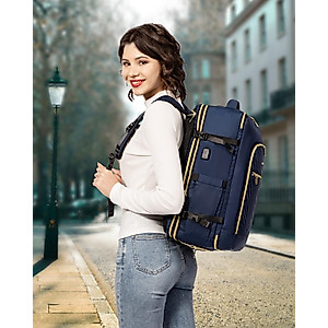 LOVEVOOK Carry on Backpack,Travel Backpack Airline Approved with Toiletry Bag,Expandable 30-40L Large Laptop Backpack Women Waterproof, Fit 17.3 Inch with USB Charging Port Shoes Compartment