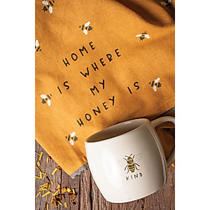 Karma Bee Tea Towel - 100% Cotton Hand Towels for The Kitchen - Modern Home Decor - Dark Yellow 28.00" x 20.00"