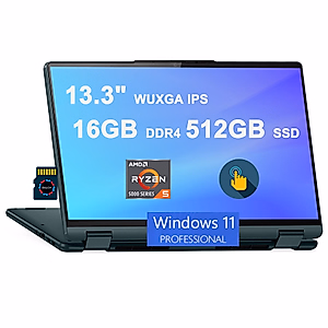 Lenovo Yoga 6 13 2-in-1 Laptop | 13.3" WUXGA IPS Multi-Touch (100% sRGB, 300 nits, Low Blue Light) | AMD 8-core Ryzen 7 5700U | 16GB DDR4 512GB SSD Backlit Fingerprint Win11Pro + 32GB MicroSD Card