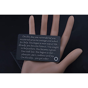 TIIMG Sobriety Gift Addiction Recovery Gift AA Gift NA Gift 12 Step Gifts Alcoholics Anonymous AA Recovery Sobriety Wallet Insert Card (You Got Sober NA black)