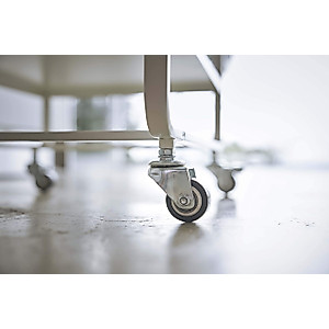 YAMAZAKI Home 3-Tier Storage Utility Kitchen/Bathroom | Steel | Rolling Carts, One Size, White