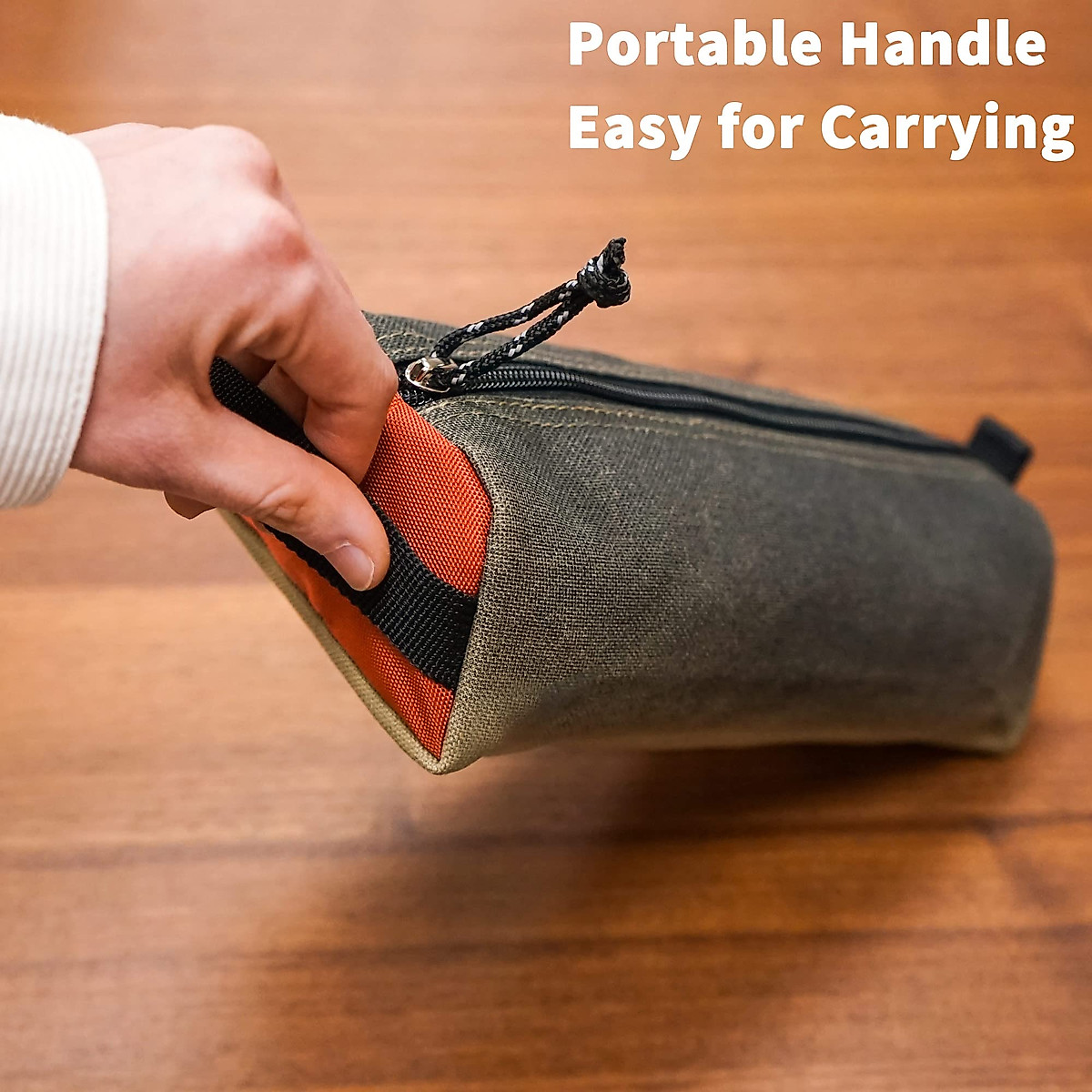 Rough Enough Large Pencil Case Bag Pouch for Boys Kids Girls Adults for School Stationary Art Supplies Office Travel Storage Beige