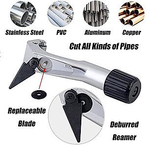 GOLDEAL Bike Front Fork Cutter,Seatpost/Seat Tube/Steerer Tube Cutter,1/4"- 1-5/8"(6mm-42mm) with A Spare Cutting Wheel for Cutting Copper/Brass/Aluminum/Stainless Steel/PVC/Plastic Tube.（Silver）