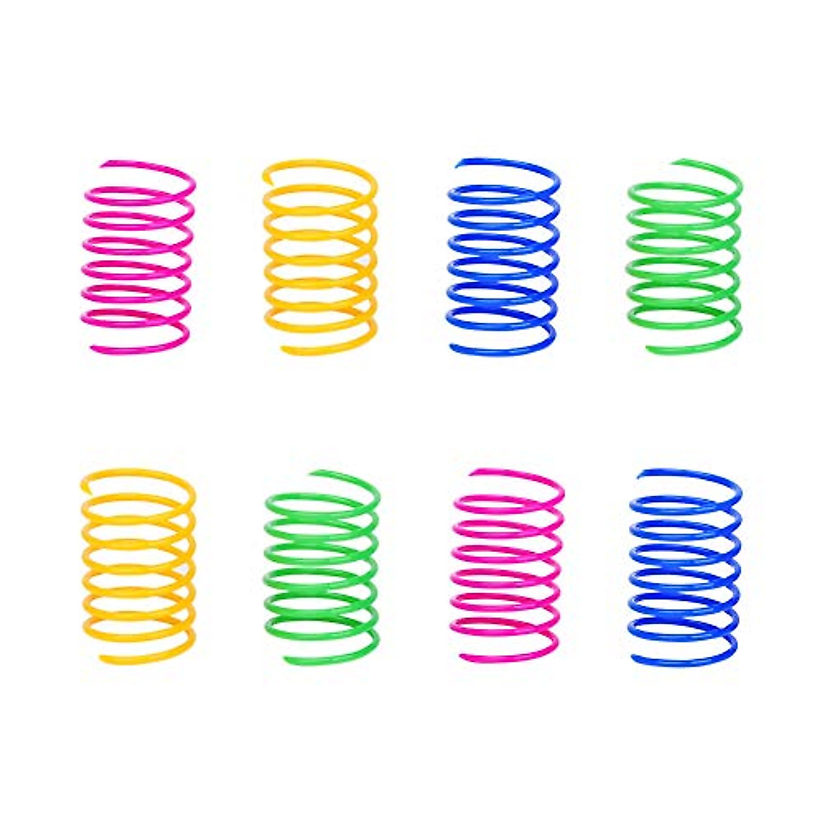 ISMARTEN Cat Spring Toy (60 Pack), Cat Kittens Toys Plastic Coil Spiral Springs for Swatting, Biting, Hunting, and Active Healthy Play (Random Color)