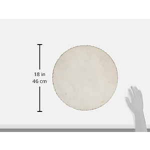 Mud Pie 41140011 Marble Lazy Susan White, 16" dia