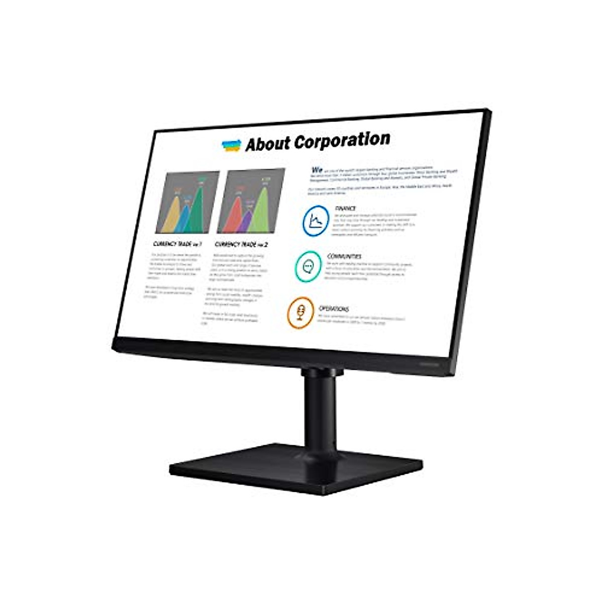 SAMSUNG FT45 Series 22-Inch FHD 1080p Computer Monitor, 75Hz, IPS Panel, HDMI, DisplayPort, USB Hub, Height Adjustable Stand, 3 Yr WRNTY (LF22T454FQNXGO),Black