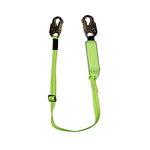 SafeWaze FS560-AF-AJ Adjustable Energy Absorbing Lanyard, Arc Flash Webbing & Snap Hooks, 4' to 6'