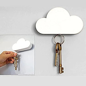 Key Holder for Wall - Cloud Keychain Wall Holder Magnetic - Hooks for Hanging - Entryway Key Hooks for Wall - Wall Decorative with Hooks - Hook for Keys, Letters, Bills
