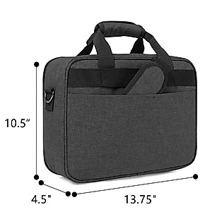Luxja Projector Case, Projector Bag with Accessories Storage Pockets (Compatible with Most Major Projectors), Medium(13.75 x 10.5 x 4.5 Inches), Black