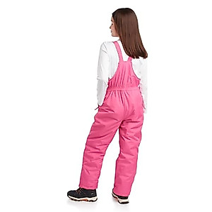 Wippette Girls’ Snow Bib – Kids’ Insulated Waterproof Snowboard Ski Snow Pants Overalls for Girls (5-18), Size 12-14, Rose