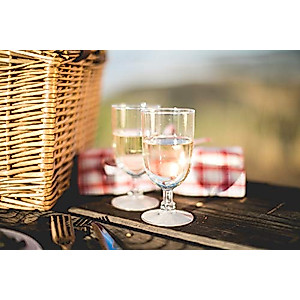 PICNIC TIME Piccadilly Picnic Basket - Romantic Picnic Basket for 2 with Picnic Set, (Red & White Plaid Pattern)