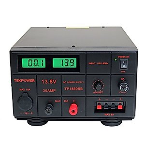 TekPower TP1830SB DC Adjustable DC Power Supply 1.5-15V 30A with Digital Display, Linear Output, Lab Grade High Stable and Low Ripple Voltage Reglator