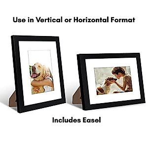 Americanflat 12x16 Picture Frame in Black - Displays 8x12 with Mat or 12x16 Without Mat - Engineered Wood & 8x10 Picture Frame in Black - Displays 5x7 with Mat and 8x10 Without Mat - Engineered Wood