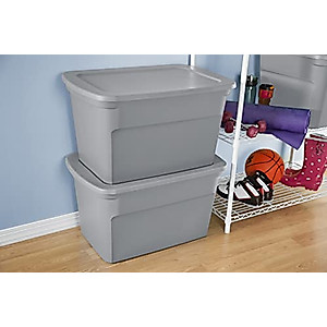 Sterilite 30 Gallon 17366A06 30 Gallon/114 Liter Tote, Cement, 6-Pack