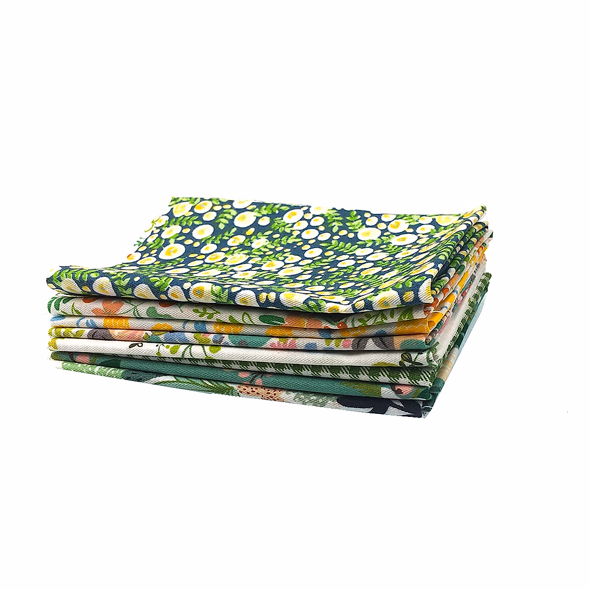 8PCS 25cmX25cm Fat Quarters Green Color Cotton Patchwork Fabric Bundle Squares Quilting Scrapbooking Sewing Art Craft